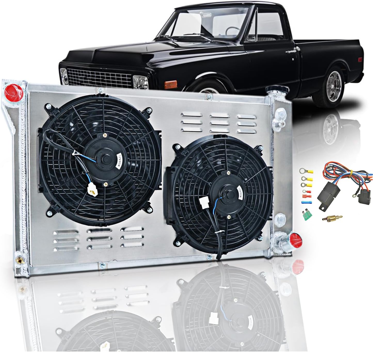 Amazon.com: Tepilauda 3 Row All Aluminum Radiator & Fan Shroud Compatible with 1967-1972 Chevy ...
