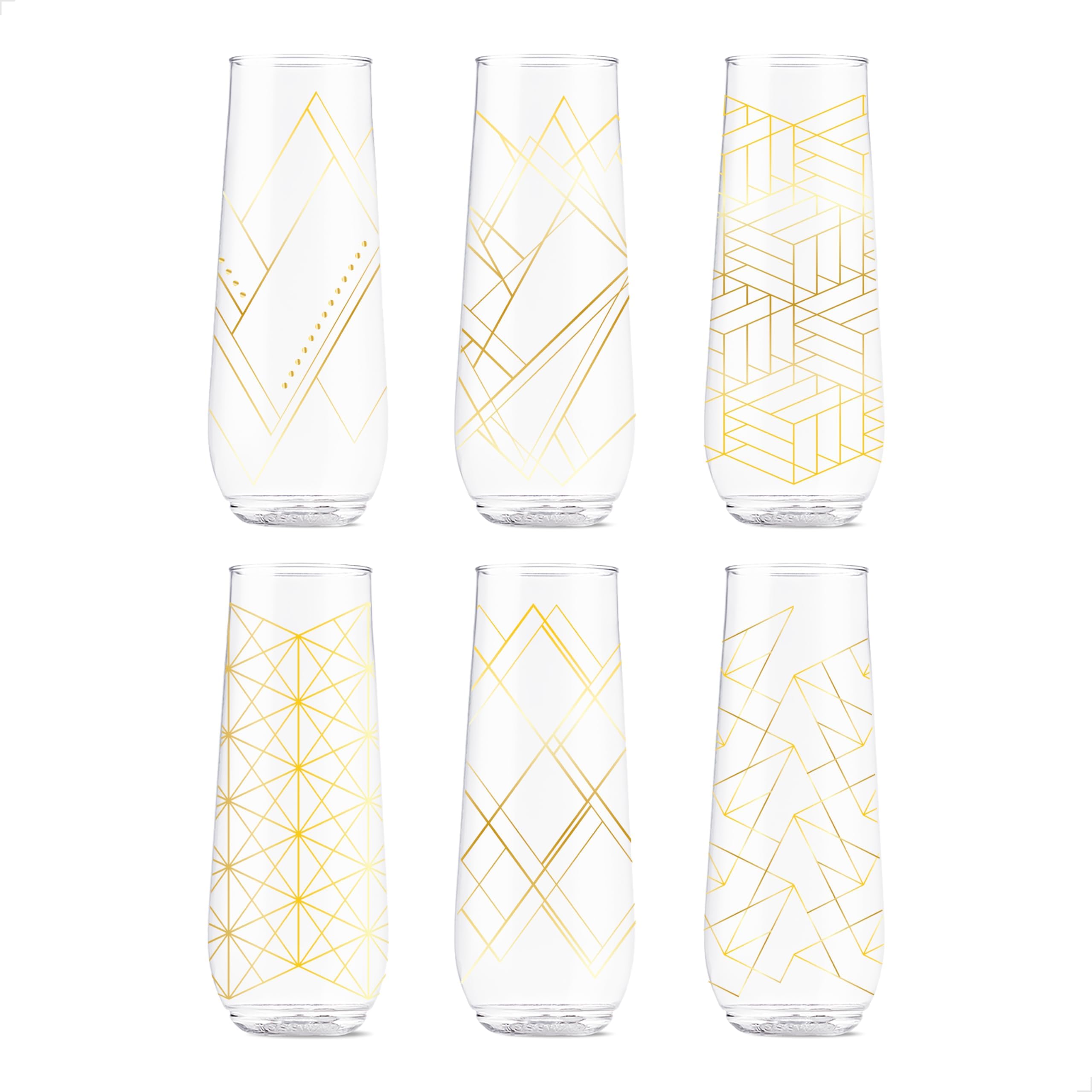 Amazon.com | TOSSWARE RESERVE 9oz Stemless Flute - Color Series SET OF ...