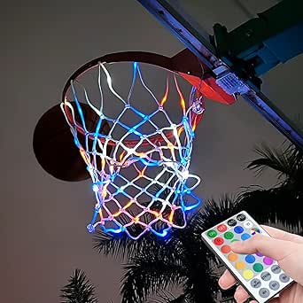 Embedded Woven LED Strips Basketball Net, 12 Loops Rim Heavy Duty All ...