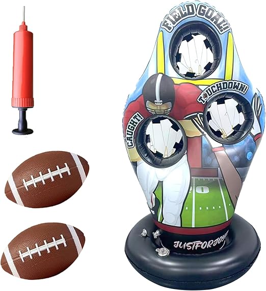 Amazon.com: Justforjoyful Inflatable Football Target Toss Game with ...
