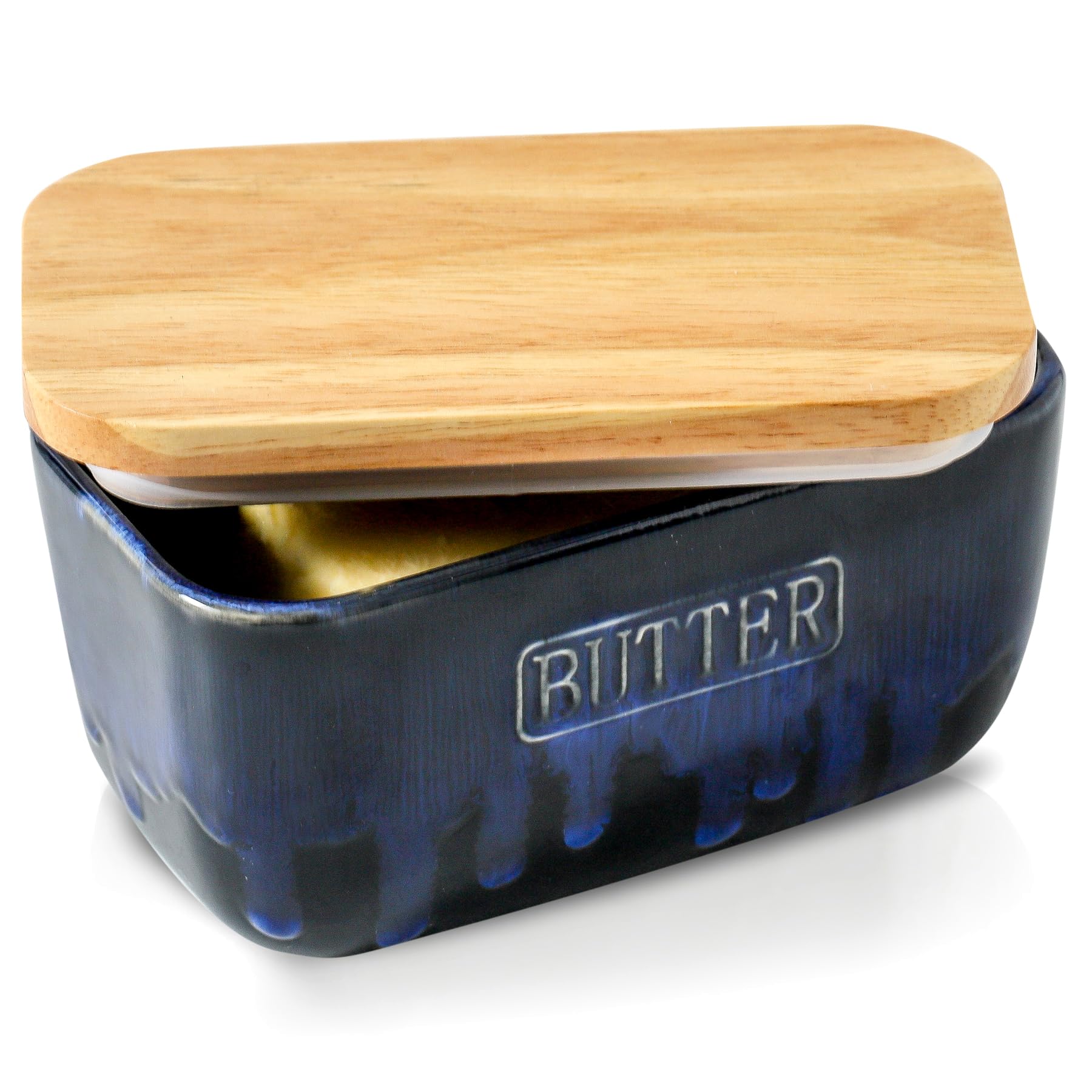 Amazon.com | KOOV Porcelain Large Butter Dish with Lid for Countertop ...