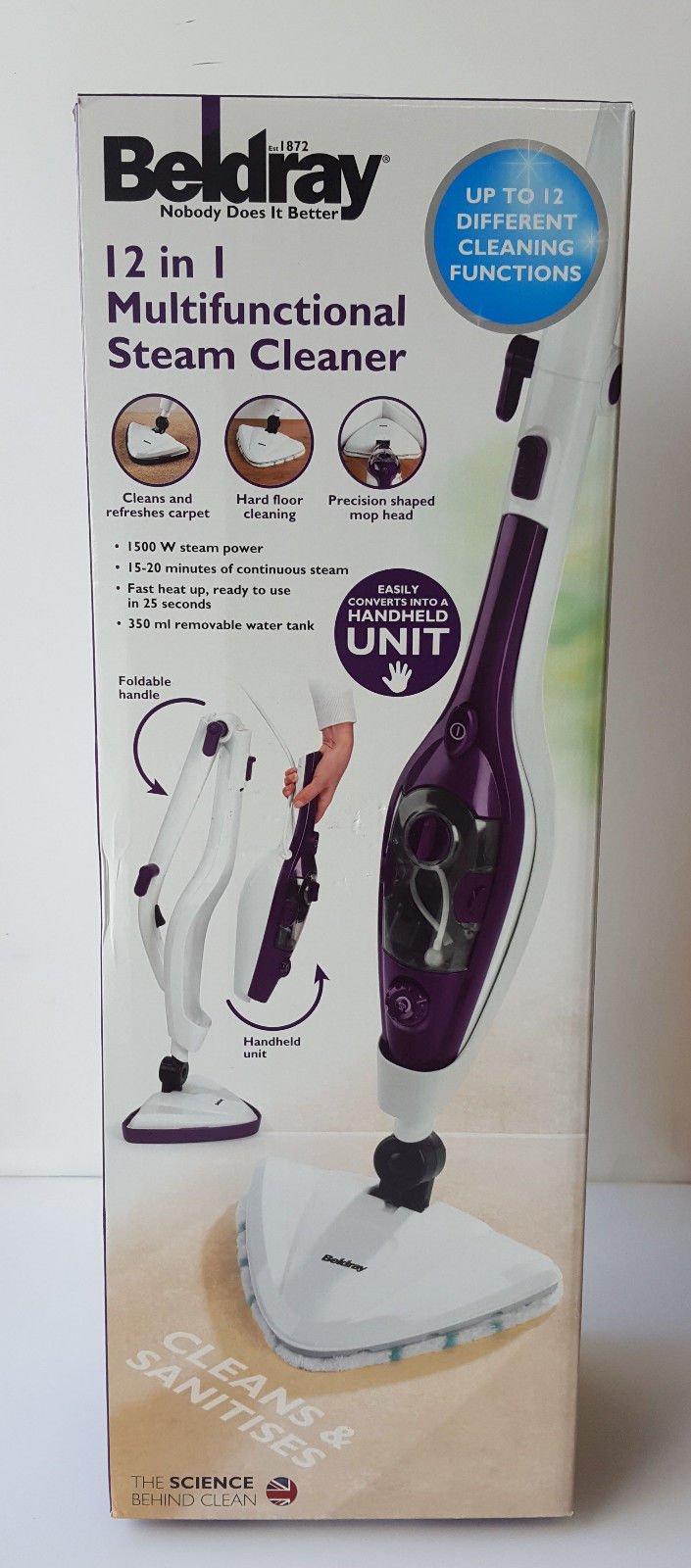 Beldray 12 In 1 Multifunctional Steam Cleaner 1500w Fast Heat ...