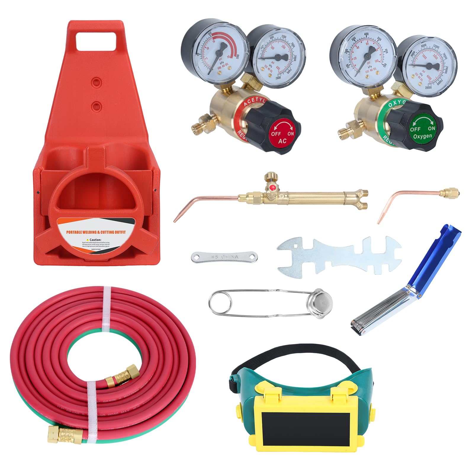 Amazon.com: Portable Oxyacetylene Welding and Cutting Kit,Long Pipe ...