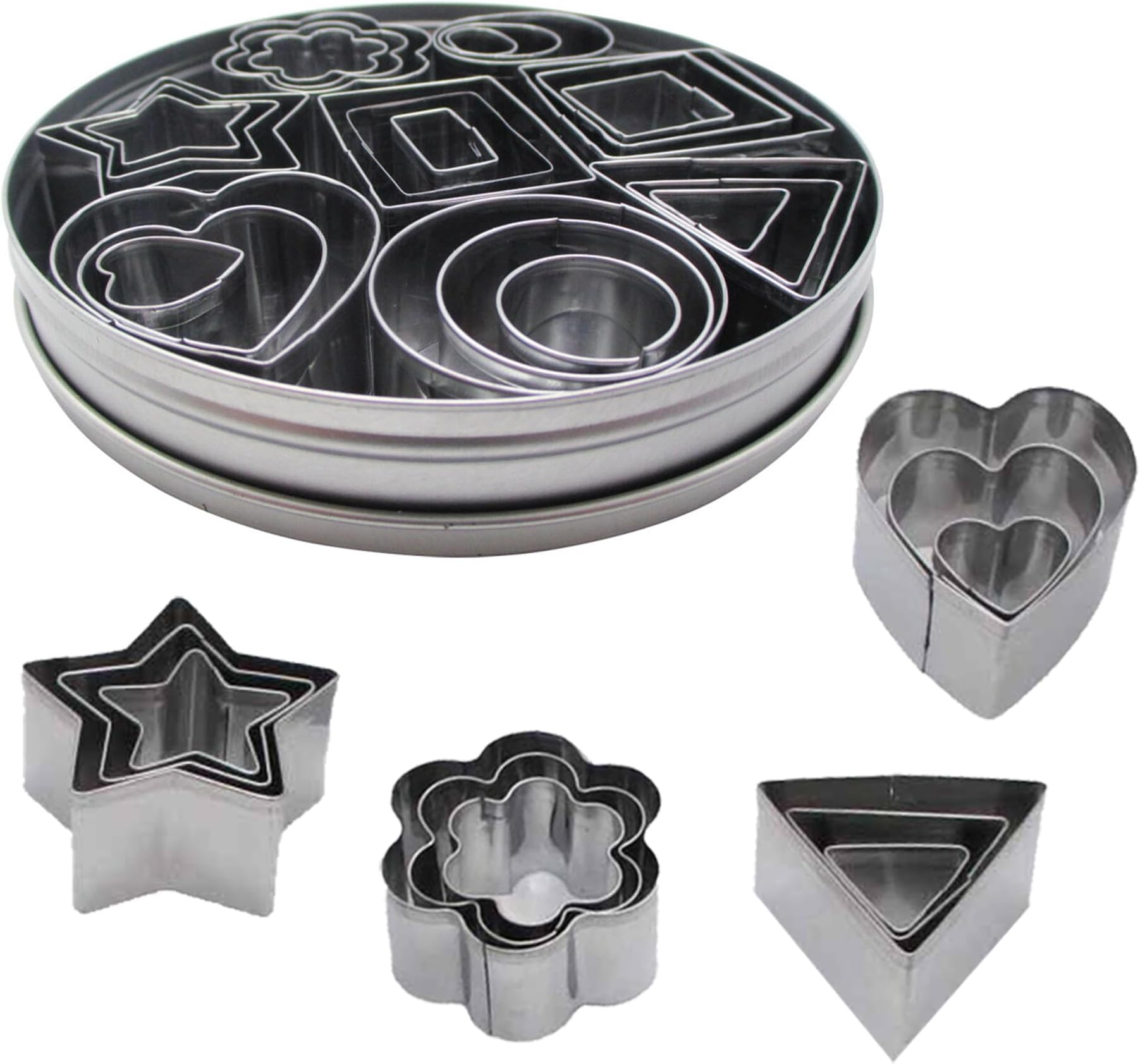 Amazon.com: Mini Cookie Cutter Shapes Set - 30 Small Molds to Cut Out ...