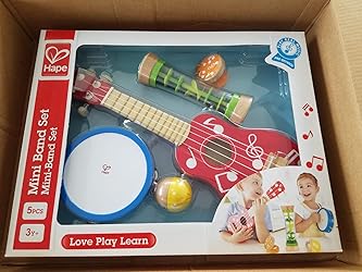 Amazon.com: Hape Mini Band Instrument Set | Five Piece Wooden ...