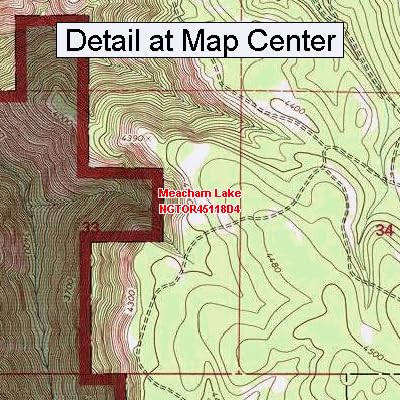Amazon.com : USGS Topographic Quadrangle Map - Meacham Lake, Oregon ...