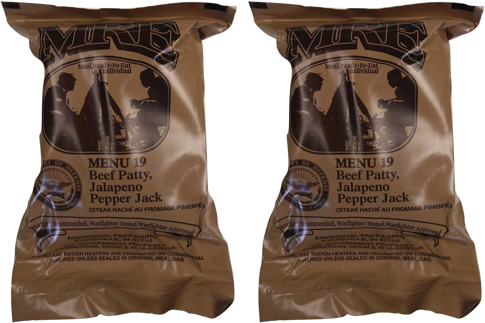 Amazon.com : TWO (2) NEW MRE's 2020 - 2021 1st Insp. date - US Military ...