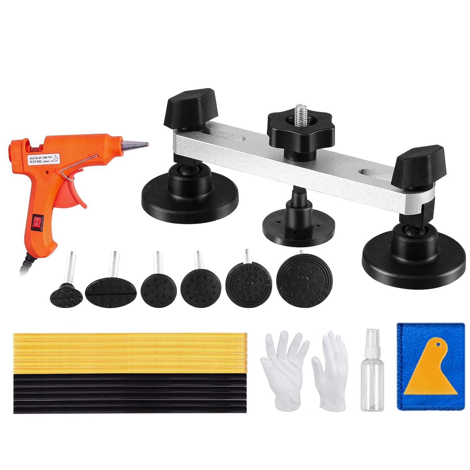 VEVOR 25 Pieces Bridge Dent Puller Dent Repair Kit Including 6 Bridge ...