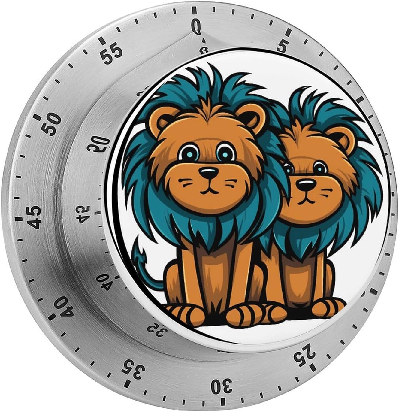 Amazon.com: Mechanical Stainless Steel Timer Clipart Lion Printed ...