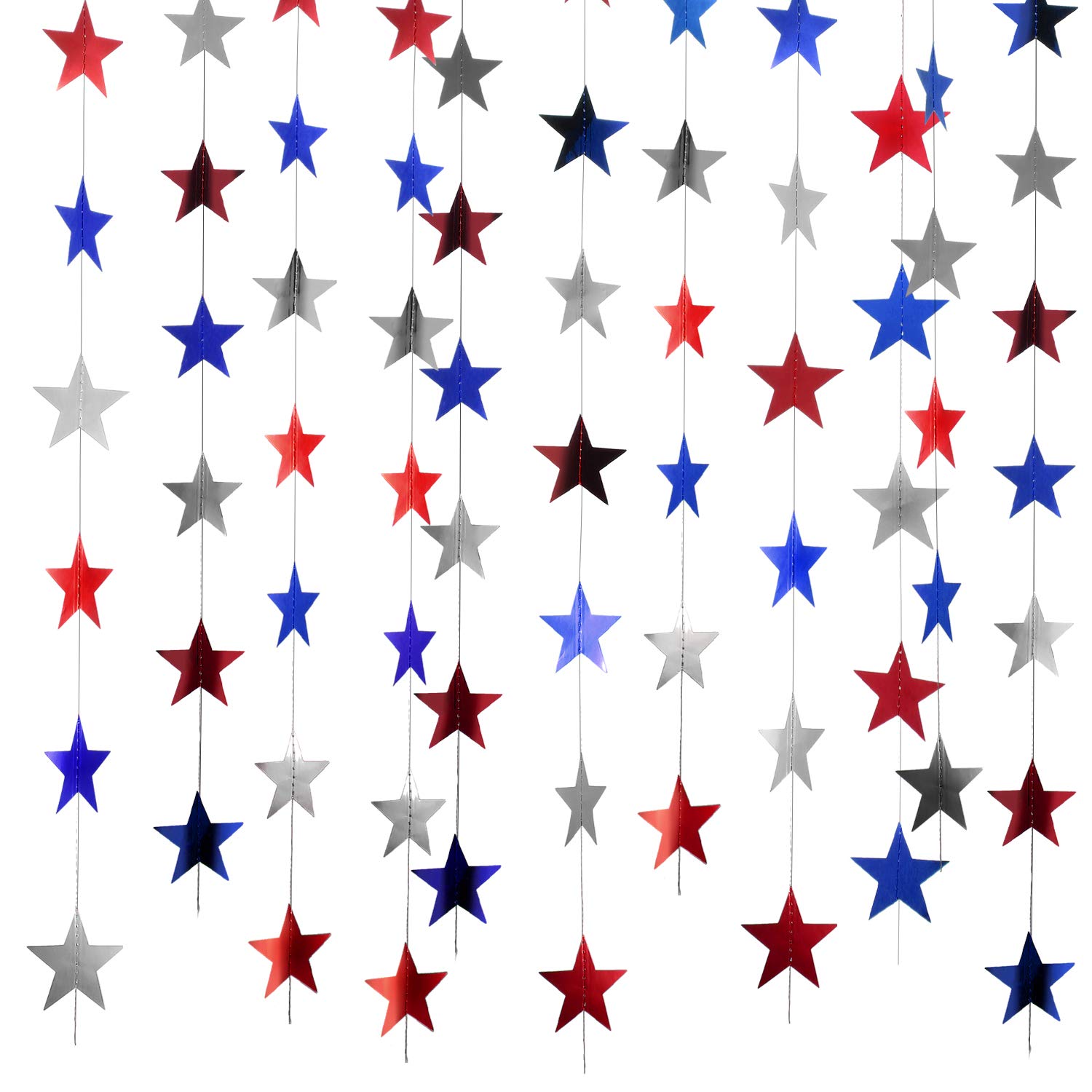 Snapklik.com : Patelai Glitter Star Garland Banner Decor, 130 Feet Star ...