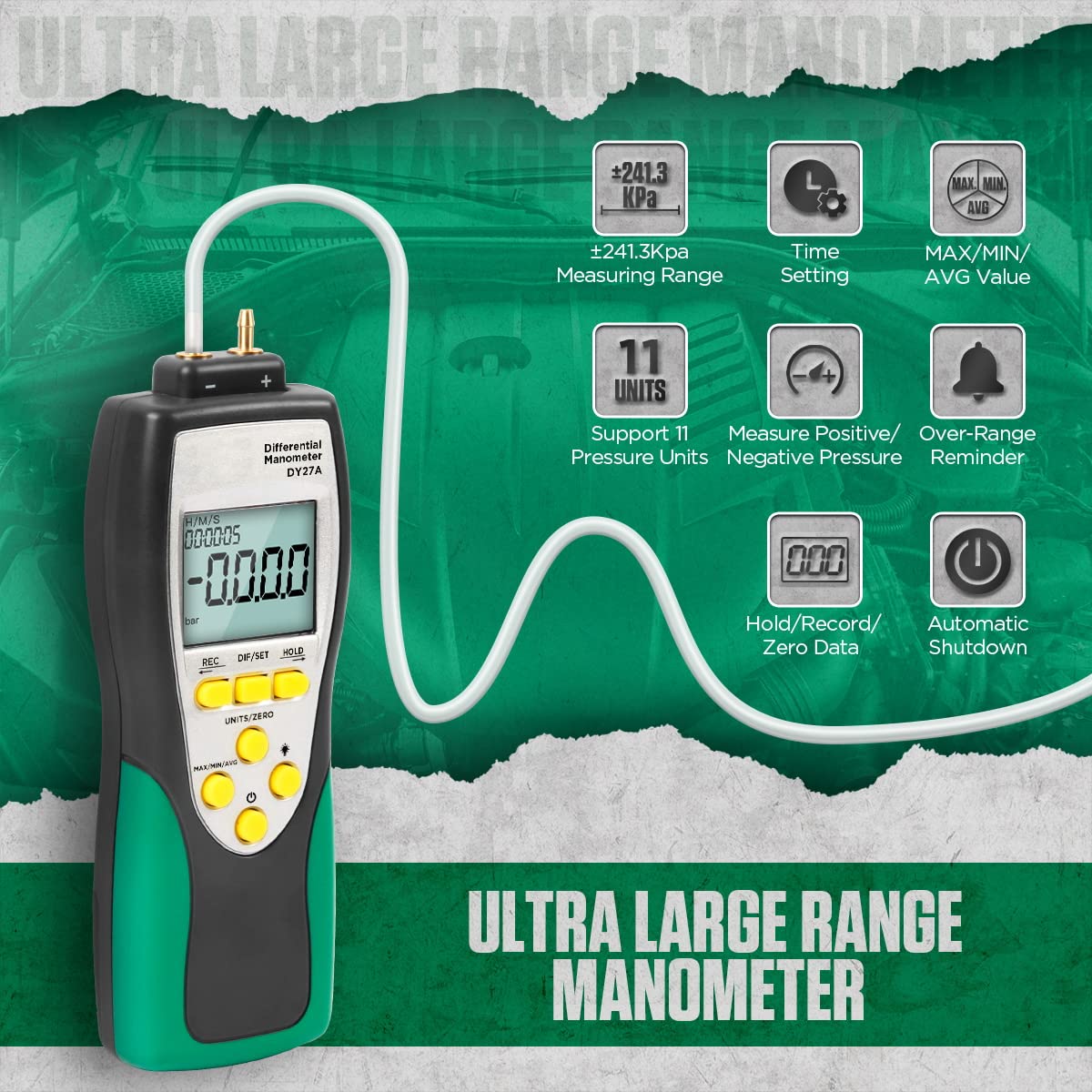 Snapklik.com : Manometer HVAC Kit Manometer Gas Pressure Tester 241.3 ...