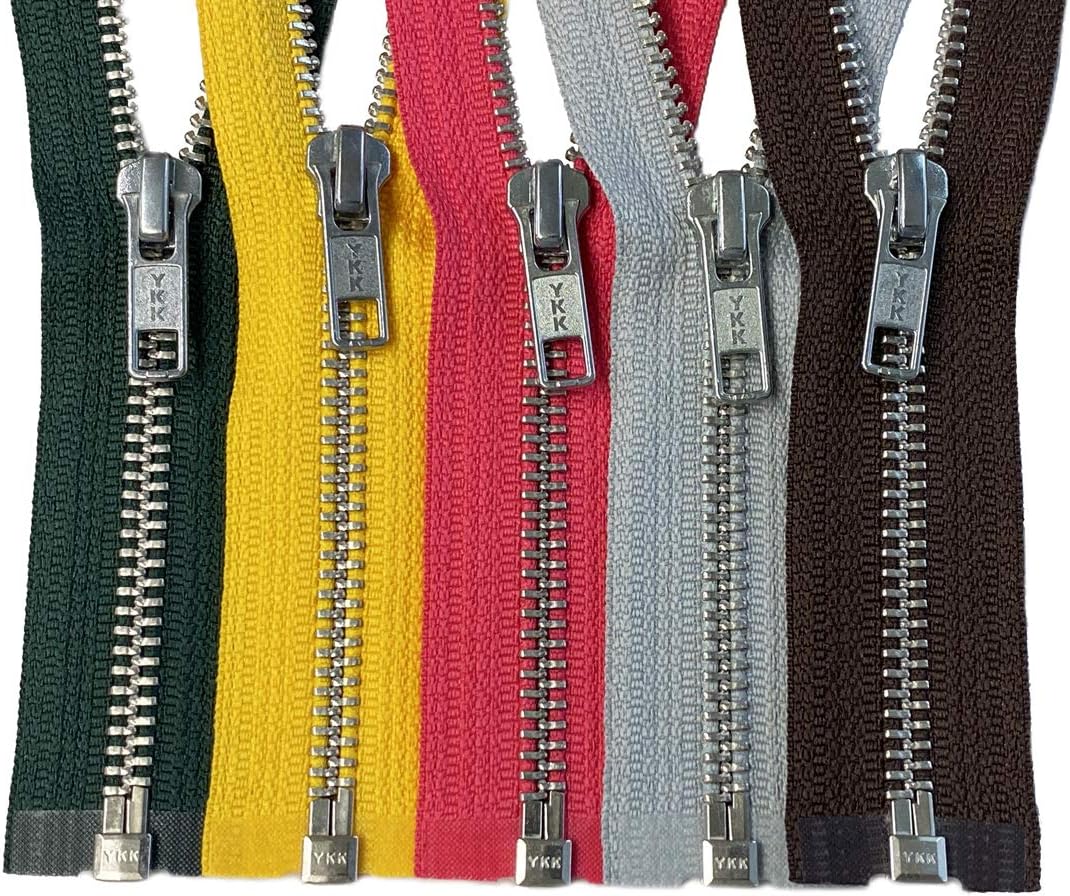 Amazon.com: 2pcs 30 Inches Jacket Zippers Ykk #5 Aluminum Metal Teeth ...