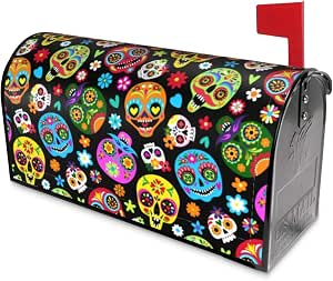 Amazon.com: Day of The Dead Sugar Skull Magnetic Mailbox Cover, Mailbox ...
