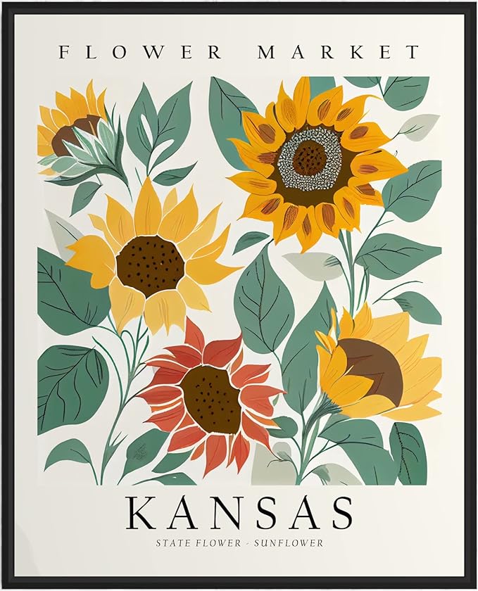 Amazon.com: Kansas Art Print, Kansas Poster Wall art Decor, Kansas ...