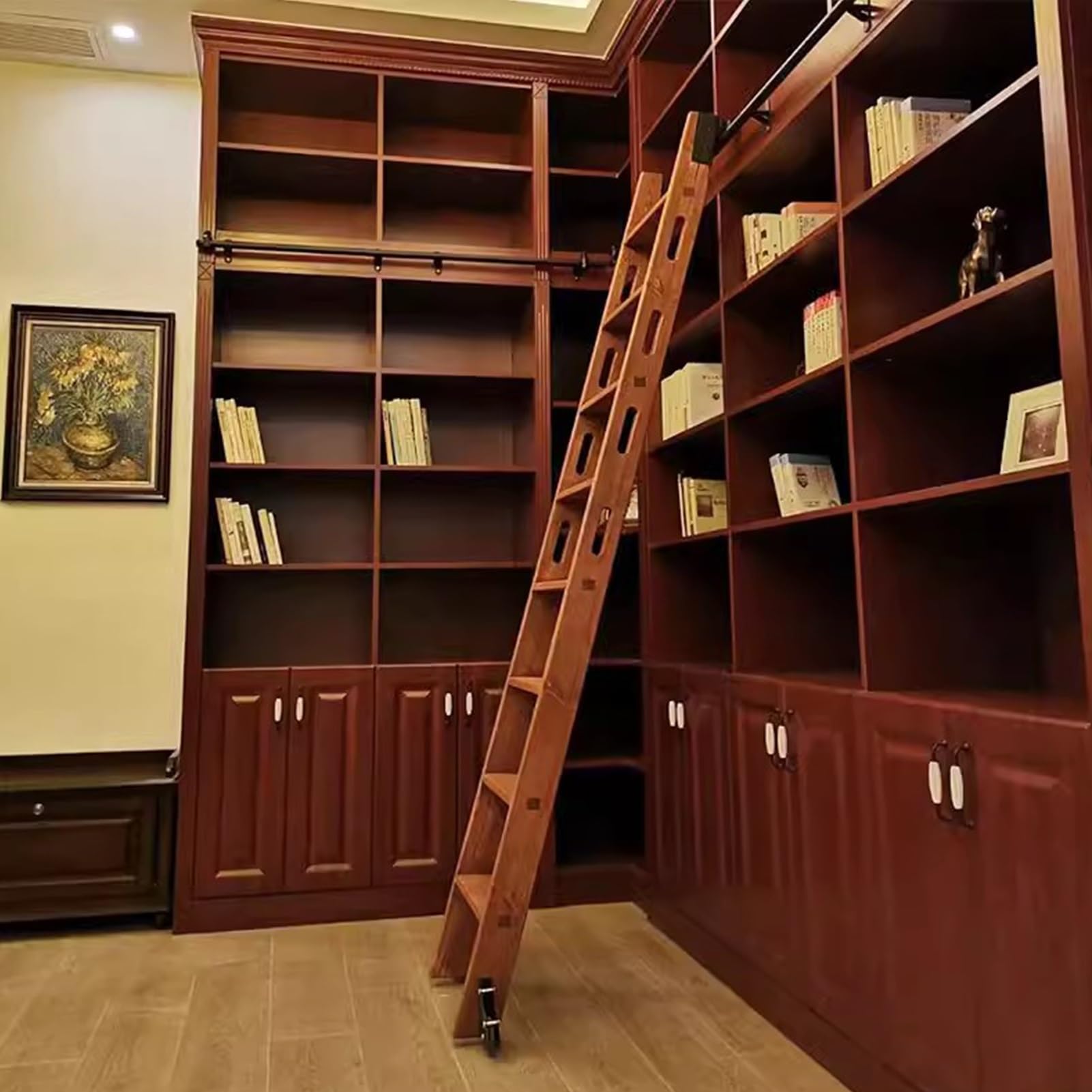 Bookcase Sliding Library Ladder