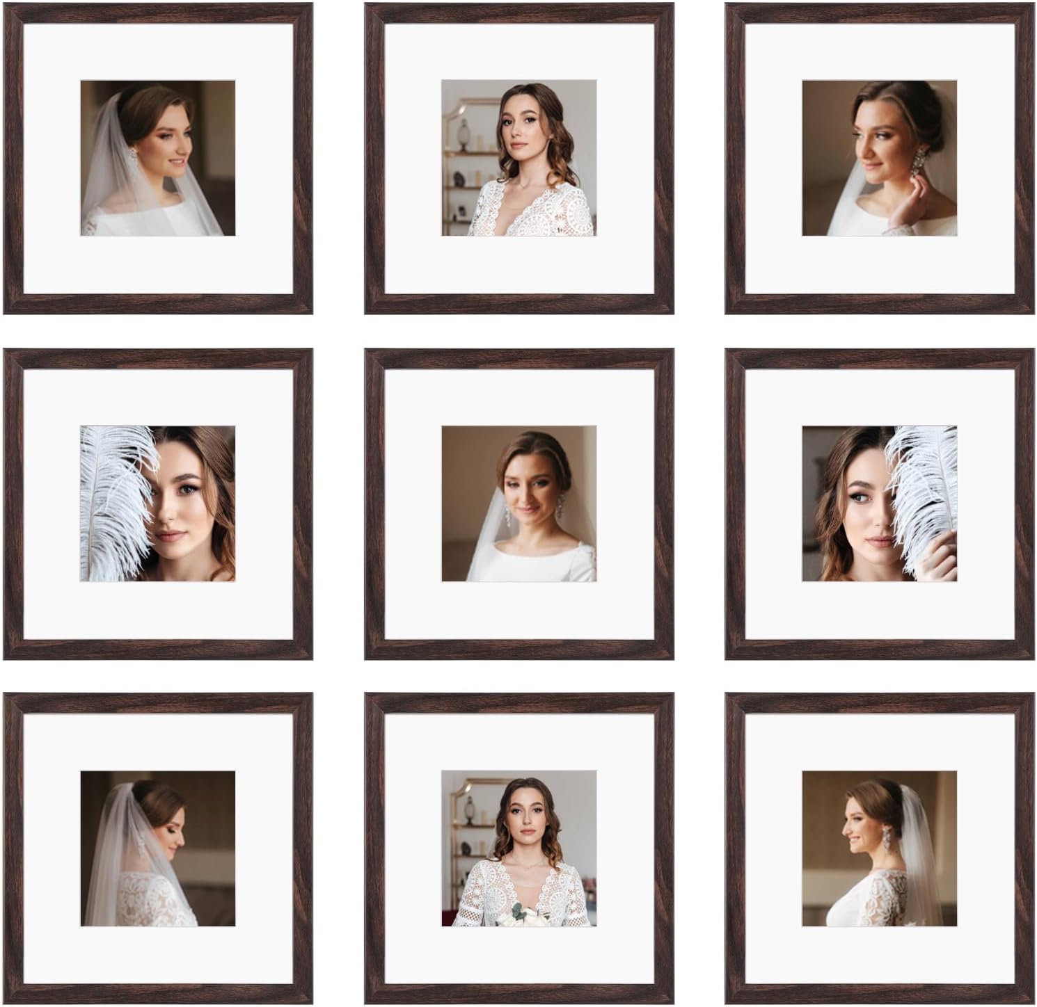 Amazon.com - BSRHOME 10x10 Picture Frame Set of 9, Display Pictures 8x8 ...