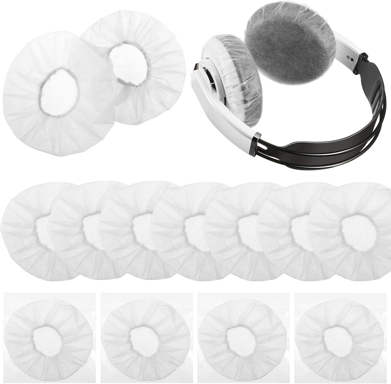 Amazon.com: BBTO 200 Pieces Disposable Headphone Ear Cover Non-Woven ...