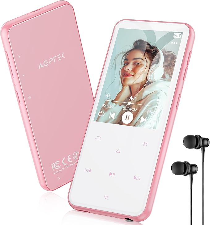 AGPTEK 64GB MP3 Player with Bluetooth, M3 2.4 inch Music Player with ...