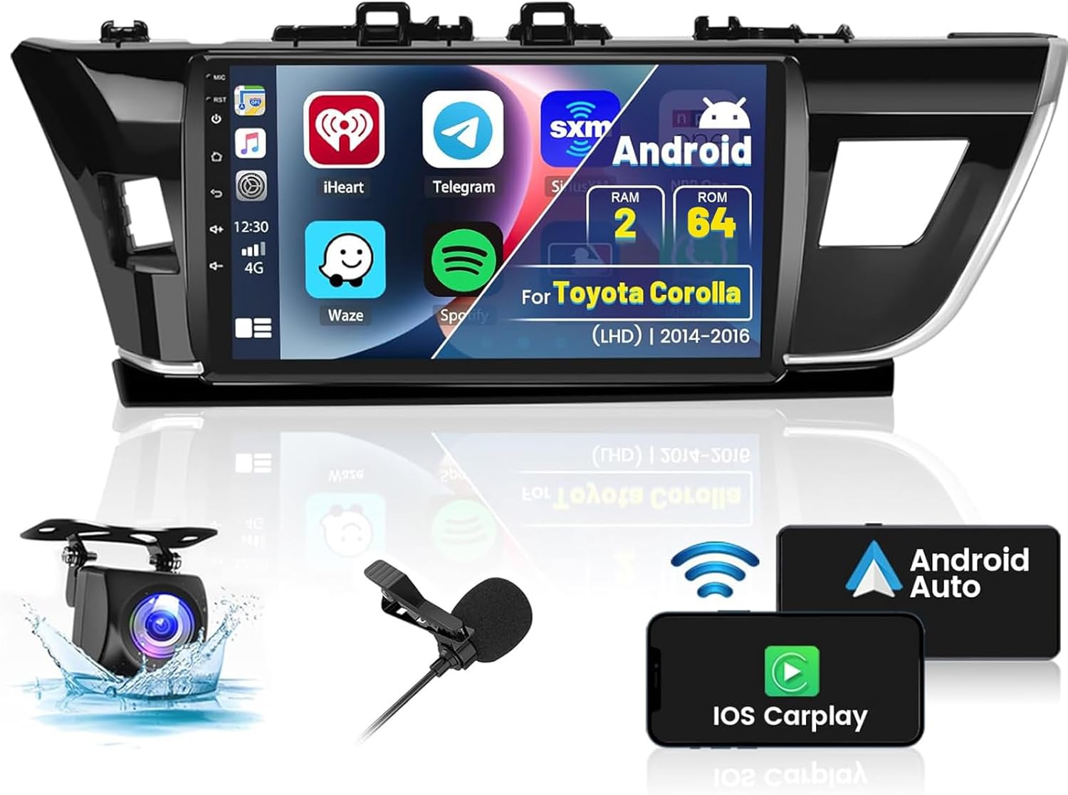 Amazon.com: Roinvou 2+64G Android 13 CarPlay Stereo for 2014-2016 Toyota Corolla(LHD), Built-in ...