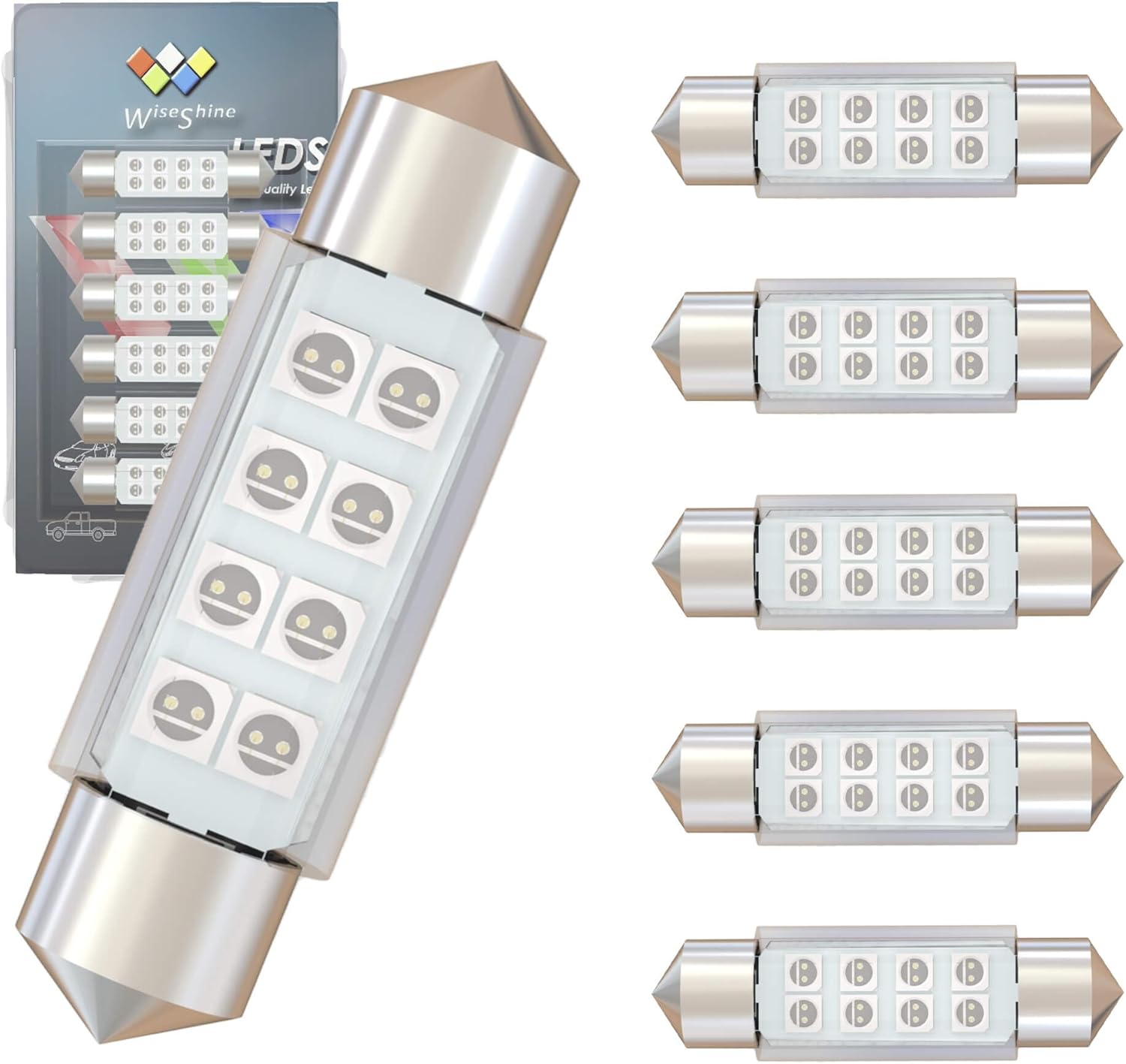 Amazon.com: Wiseshine Festoon LED Bulb,C5W LED Bulbs Green,6418 LED ...