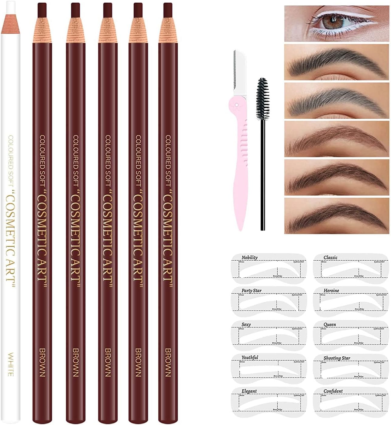 Amazon.com : MAFK Waterproof Eye-Brows Pen-cil Set, Pull Cord Peel-off ...