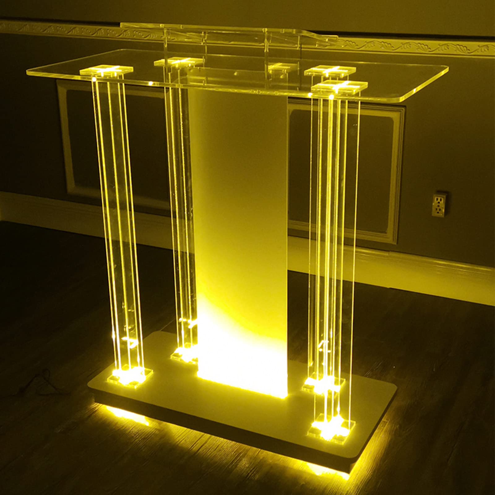 Oyhmc Podium Presentation Lectern Stand Floor Podium With Casters Led ...