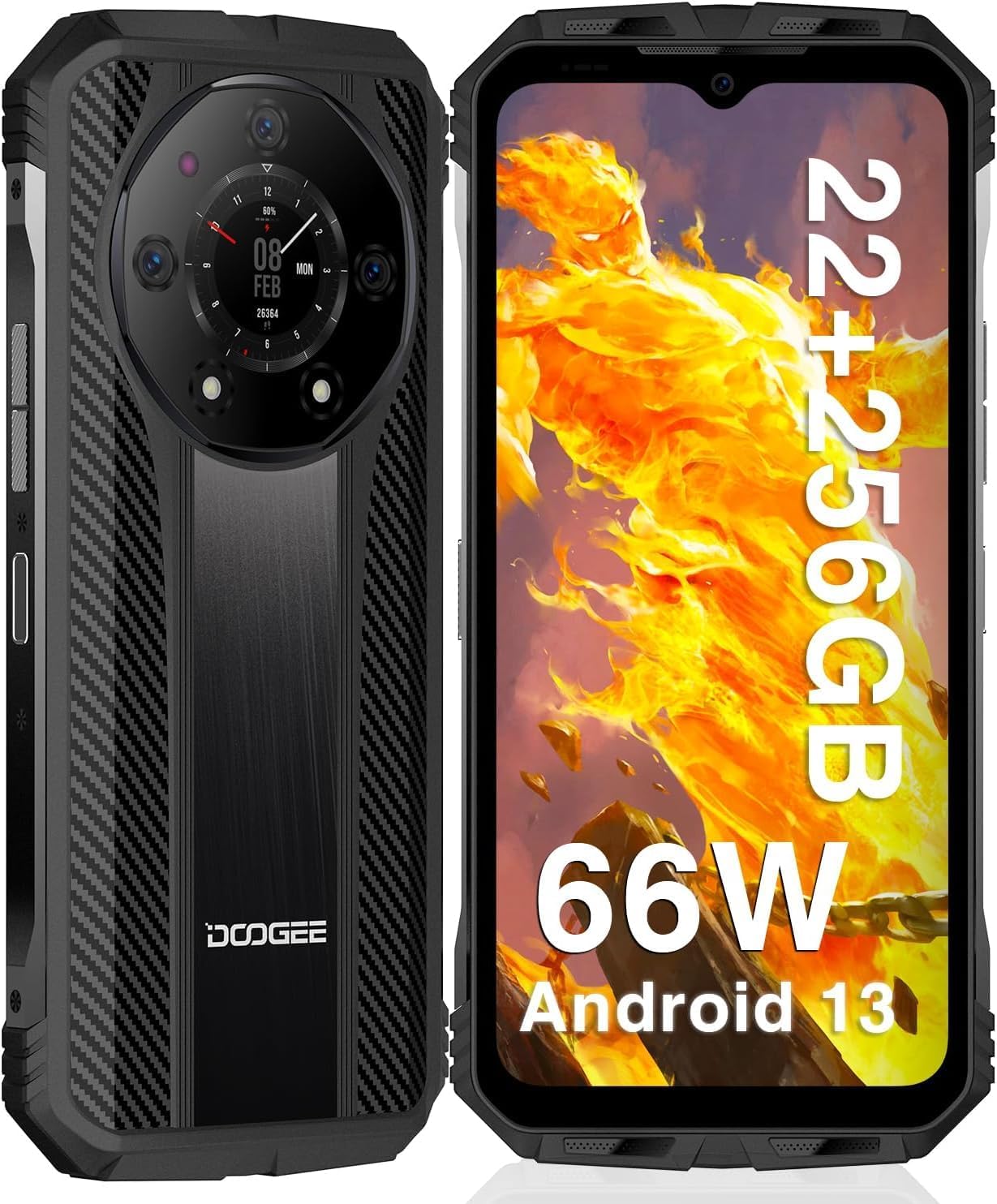 DOOGEE S110 2023 rugged phone, Android 13, 22 GB RAM+256 GB ROM (TF 2 ...