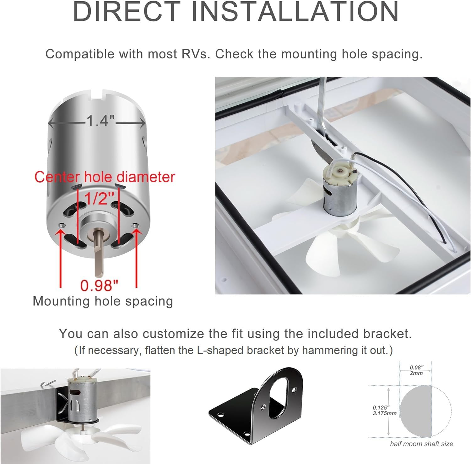 Snapklik.com : PlusRoc RV Vent Fan Replacement 6 Inches RV Exhaust ...