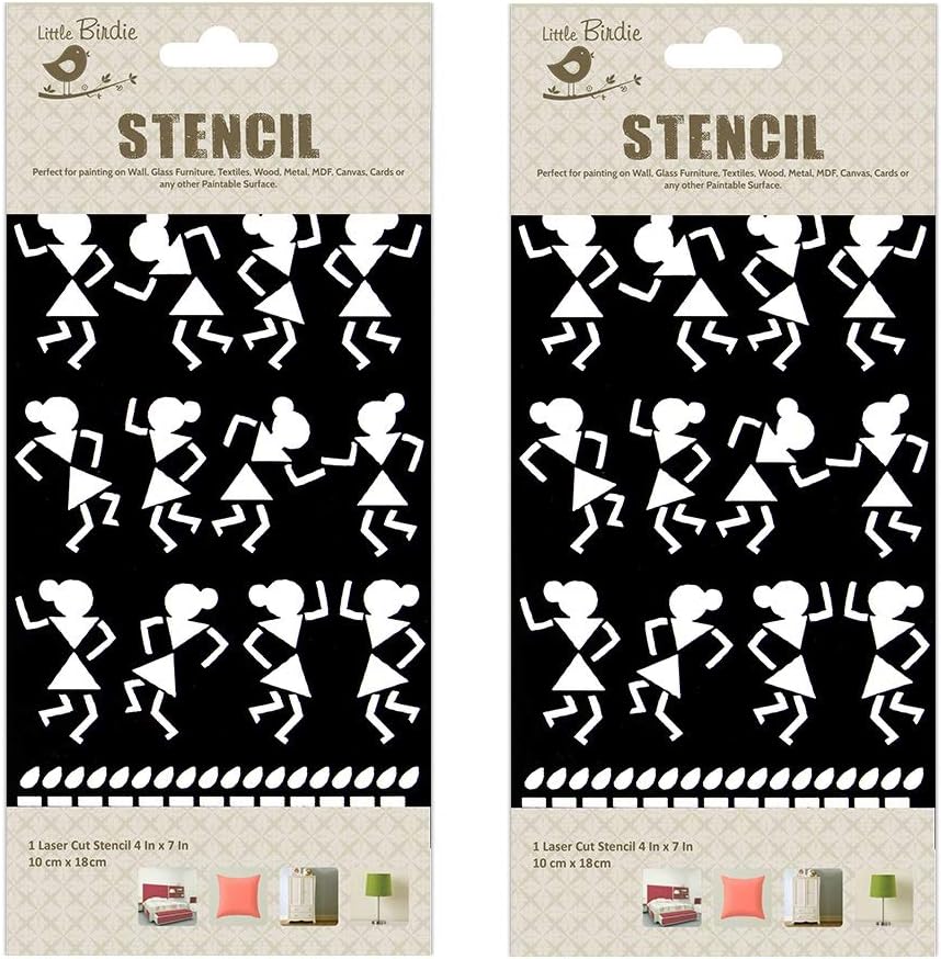 CrafTreat Warli Stencils for Craft - Warli Stencil - 6X6 Inches ...
