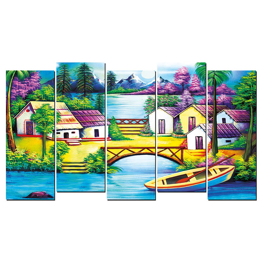 Poster N Frames Split Painting/Frames of 5 Panel of Hand Painting ...