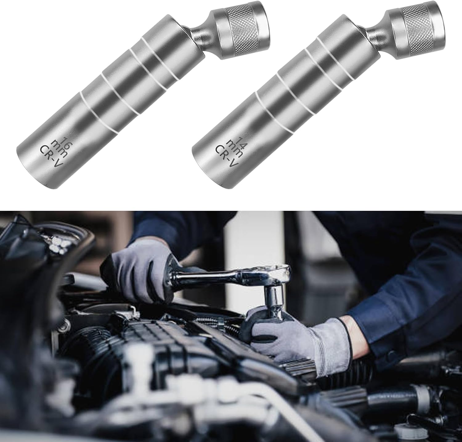 Amazon.com: tobenbone 14MM & 16MM Magnetic Swivel Spark Plug Socket ...