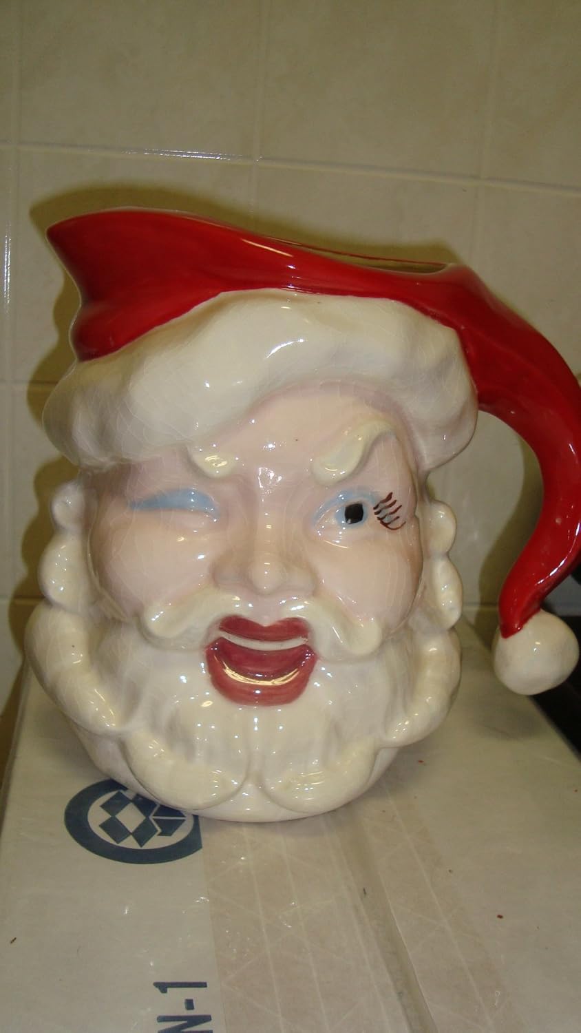 Amazon.com: Ceramic Winking Santa Pitcher : Home & Kitchen
