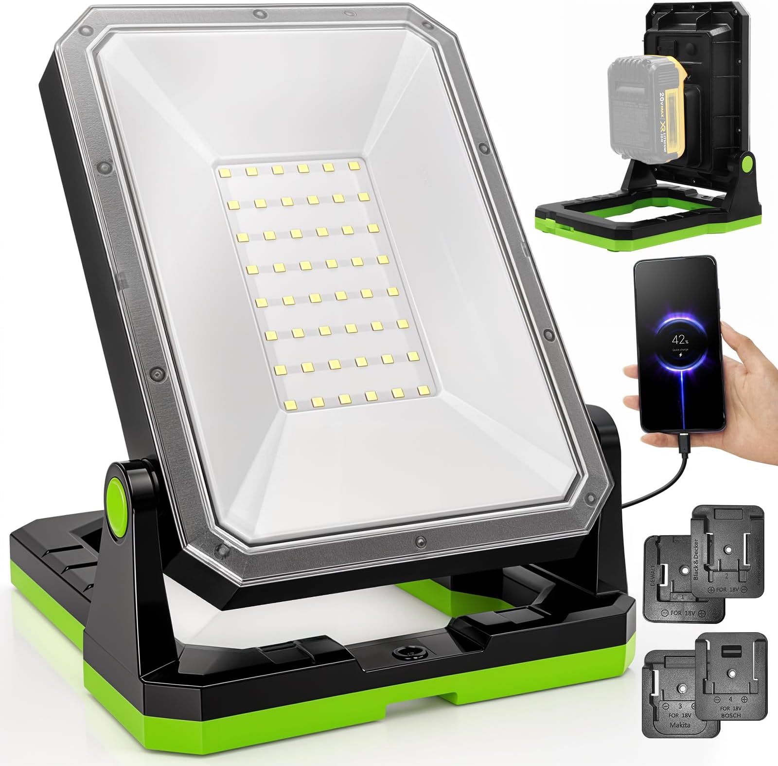 Sylstar Work Light Magnetic, 30W 3000LM Cordless Rechargeable LED Work ...