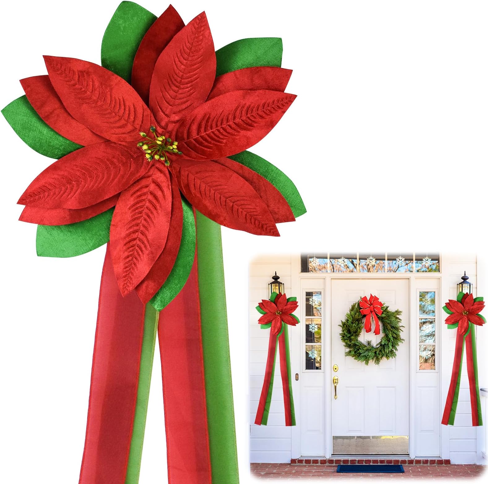 Amazon.com : Moucuny 4 Pcs Winter Windsocks 3D Hanging Snowman ...