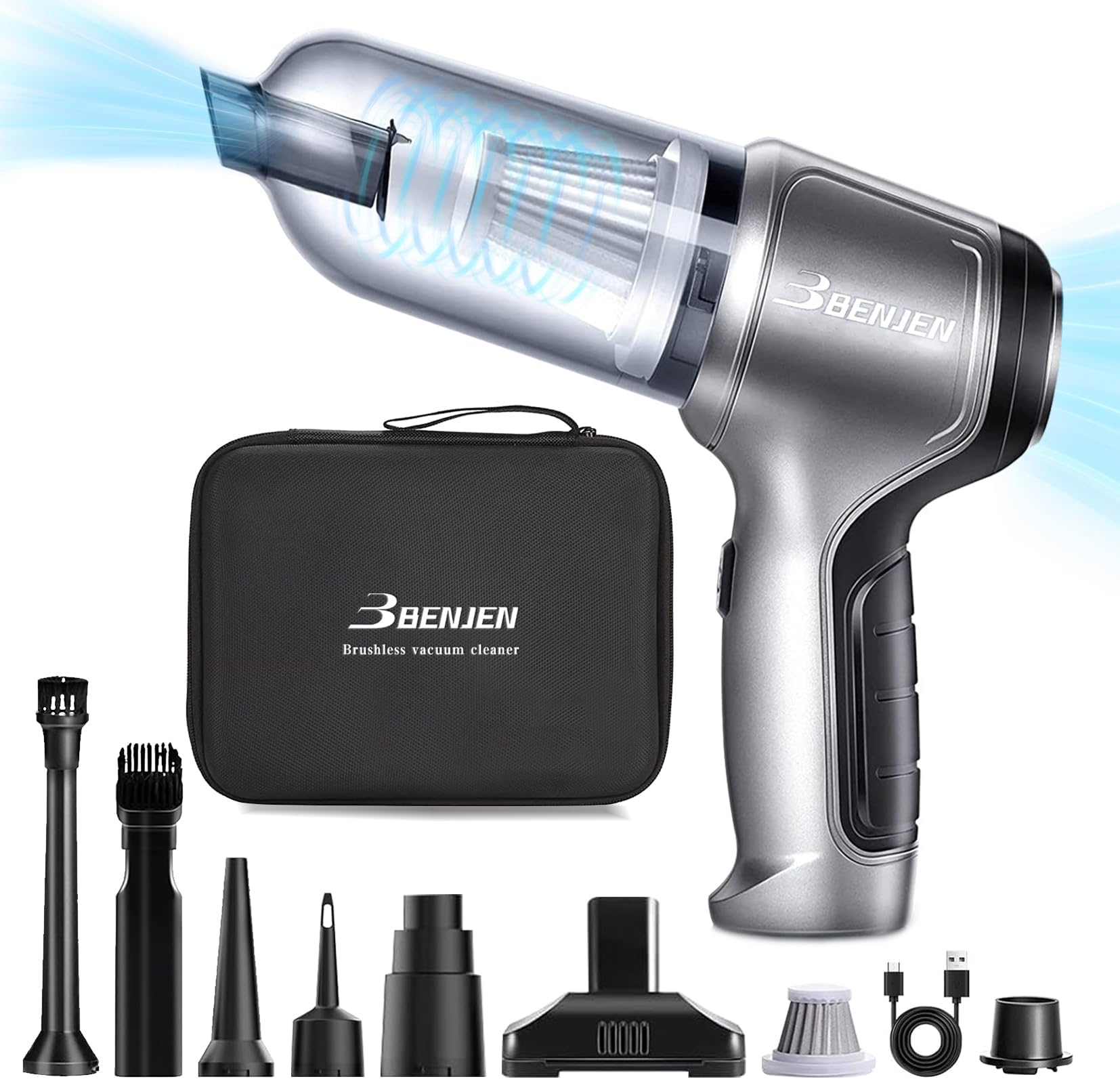 Amazon.com - Tipcoo Cordless Car Vacuum Cleaner -3-in-1 Handheld Vacuum ...