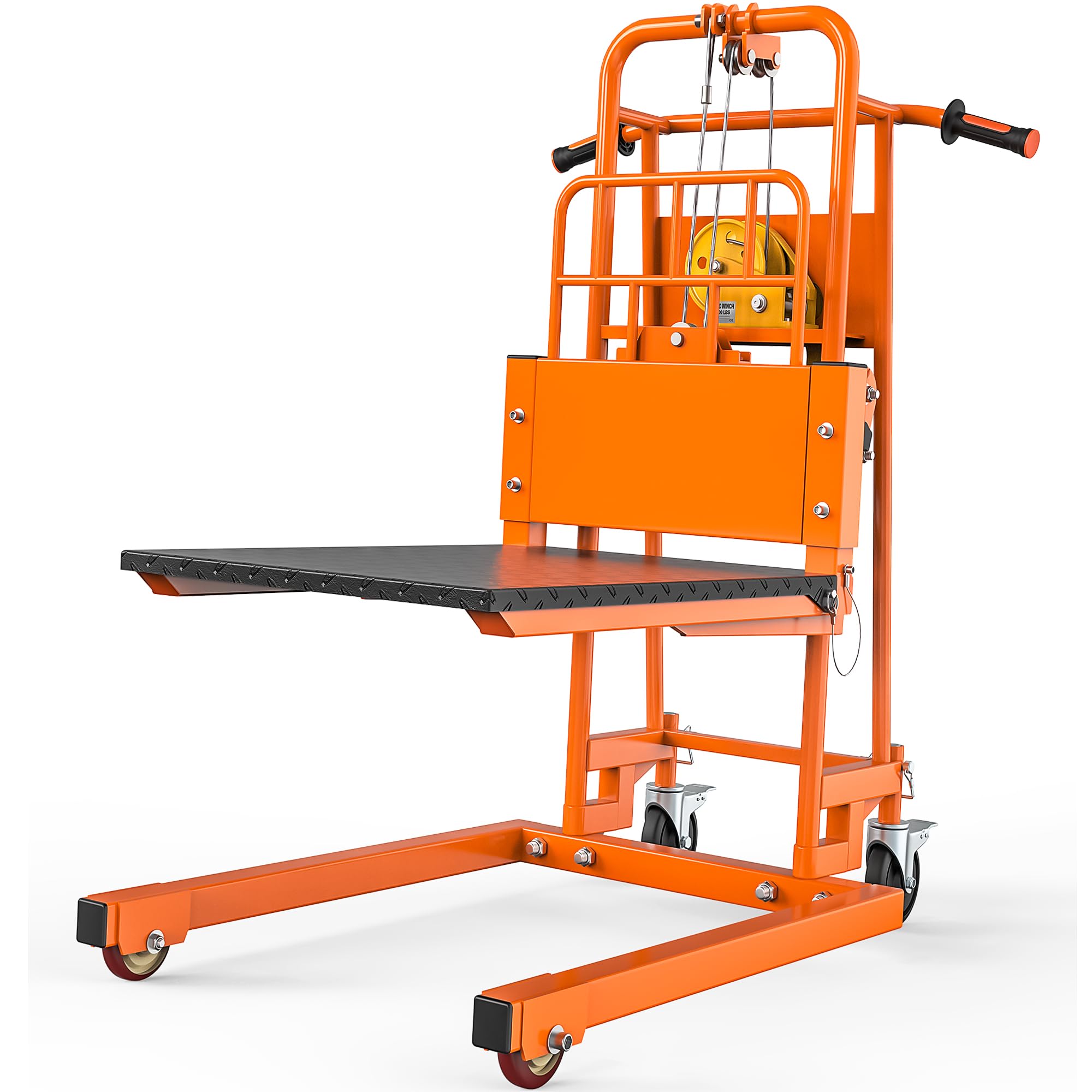 YITAMOTOR Material Lift Winch Stacker, 330 lbs Capacity, 32" Max ...