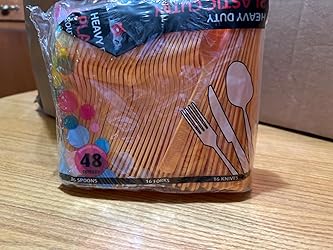 Amazon.com: DecorRack Plastic Cutlery Set, Orange Plastic Silverware ...