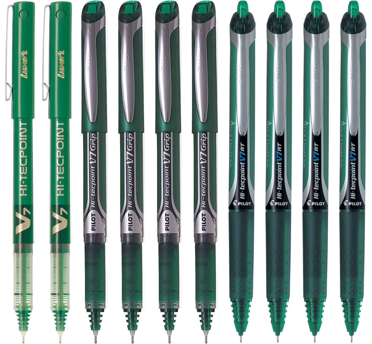 Pilot V7/V7 Grip/V7 RT (Green - Set of 10) : Amazon.in: Office Products