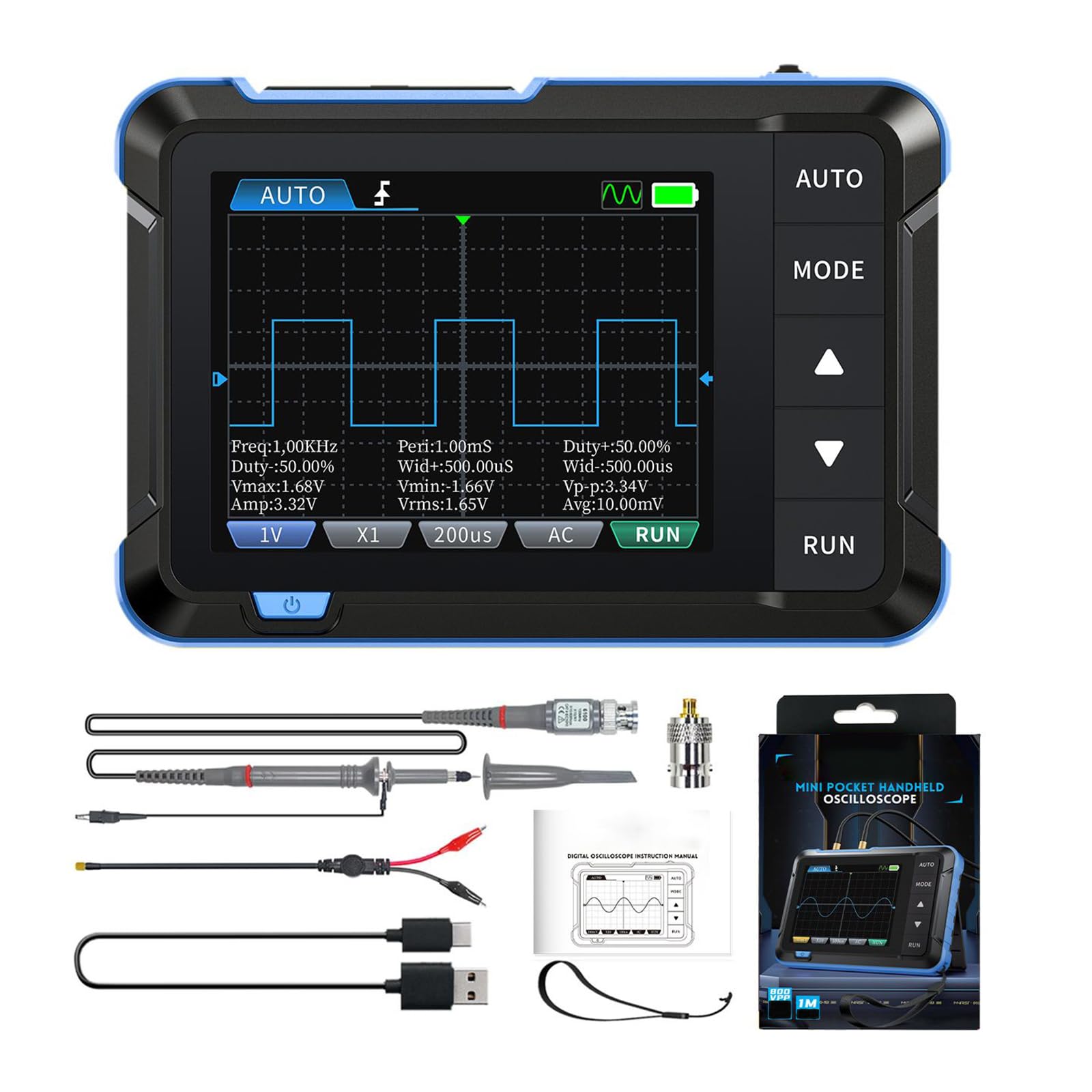 DSO153 Mini Oscilloscope, 2 in 1 Portable Digital Oscilloscope, 2.8 ...
