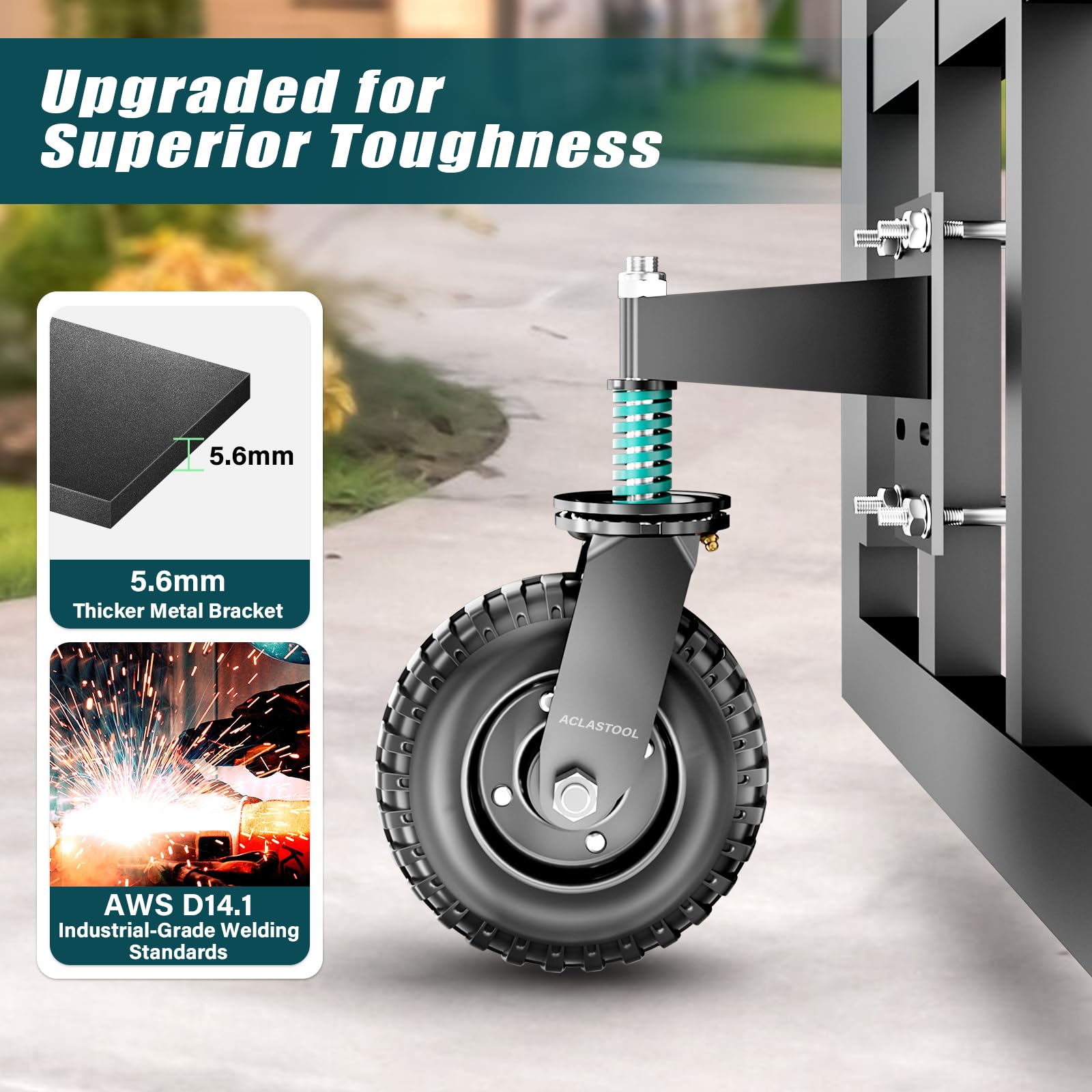 Snapklik.com : Gate Wheel, 8 Inch Spring-Loaded Heavy Duty Caster For ...