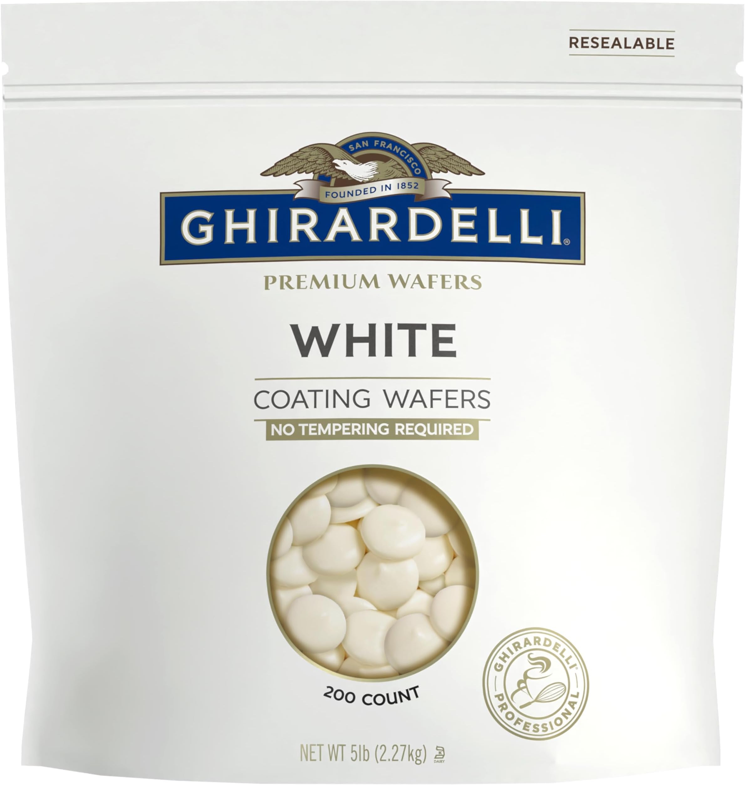 Amazon.com: Ghirardelli Premium White Coating Wafers, 5lb Bag : Grocery ...