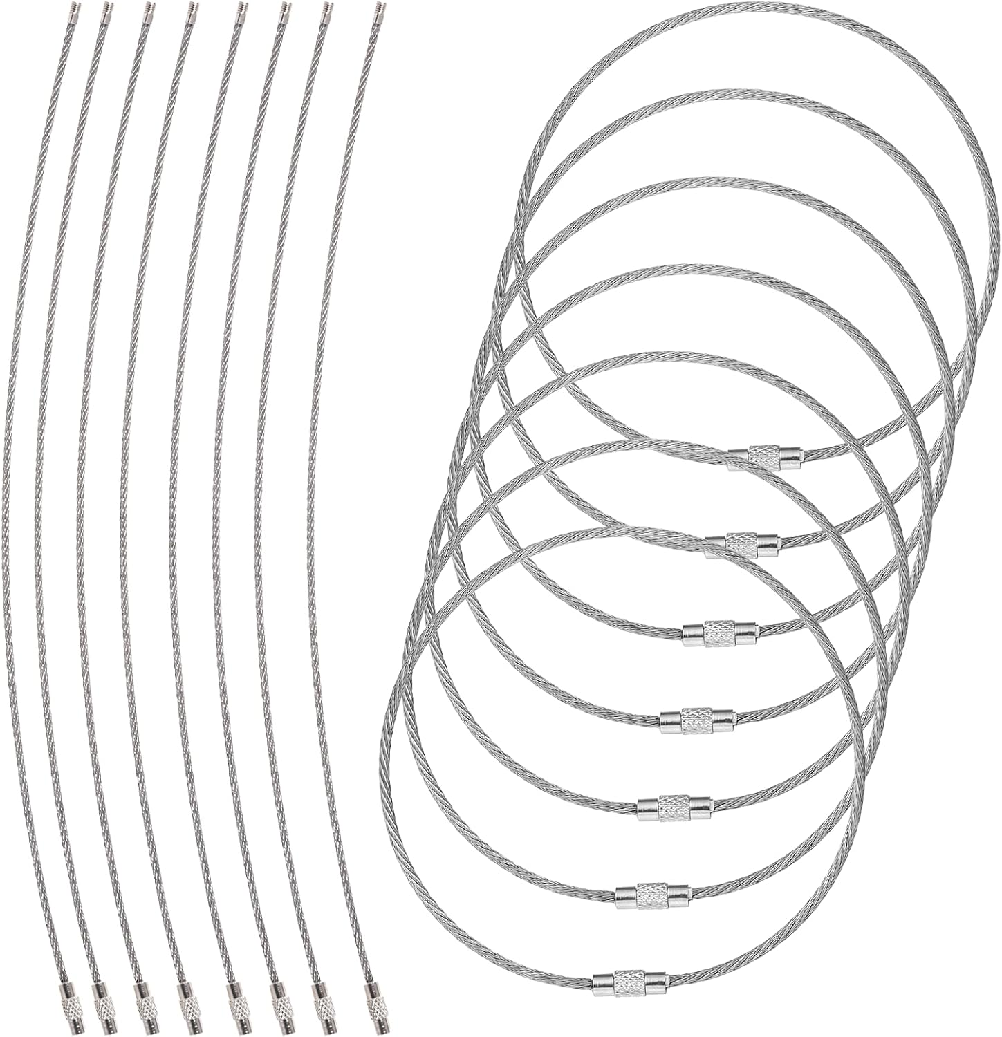 Amazon.com: ElevateTech 15Pcs Wire Keychain Cable, Stainless Steel Wire ...