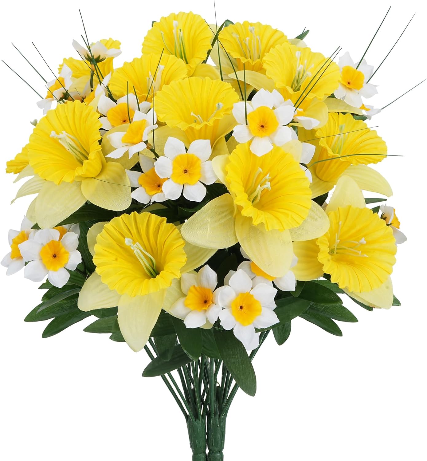 Amazon.com: Minnhua Artificial Daffodils Flowers 13 Heads 15in Mixed ...