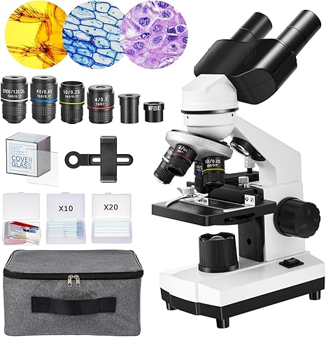 Amazon.com: Binocular Compound Microscope, 40X-2500X Magnification ...