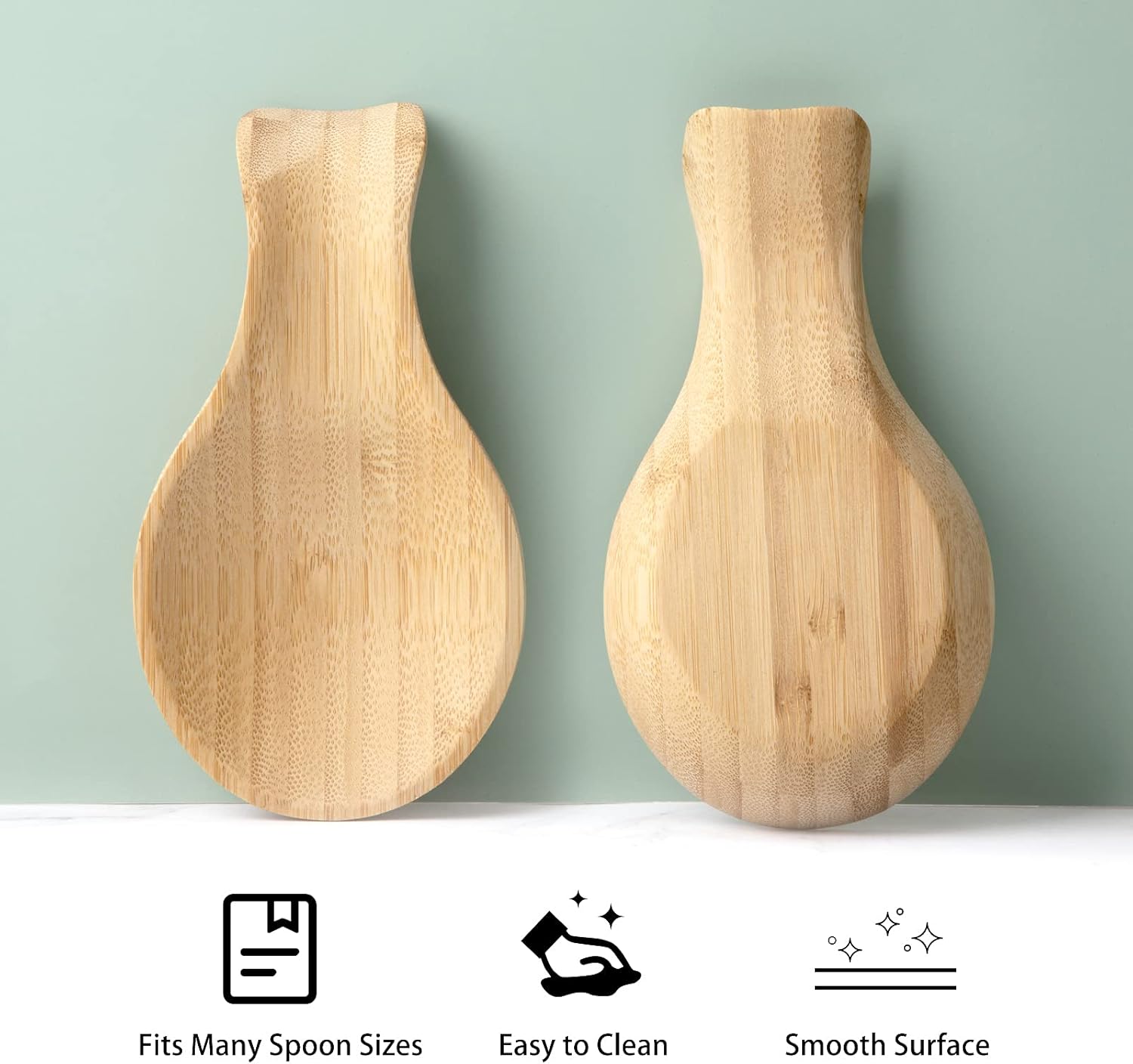 Spoon Rest for Stove Top Bamboo Holder for Spatula Wood Spoon Rest for ...