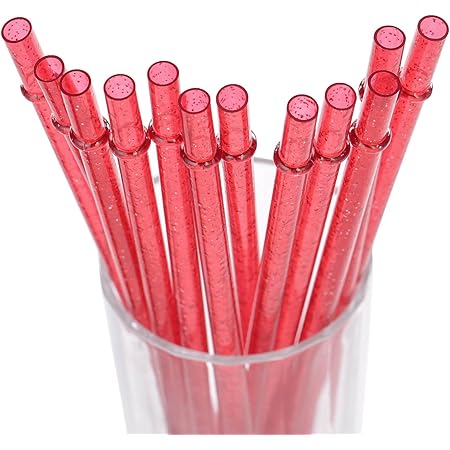 Amazon.com: Fiesta First 10 Long Reusable Hard Red Plastic Drinking ...