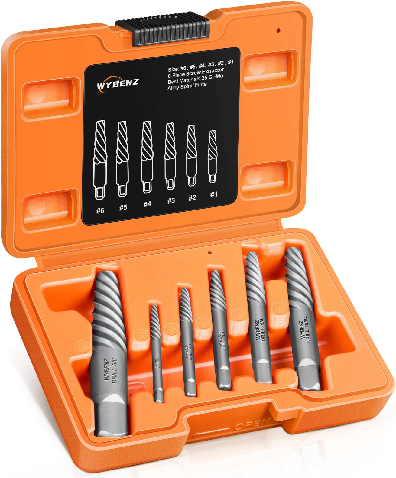 Damaged Screw Extractor Set, 7 Pcs Bolt Extractor Set, Spiral Flute ...