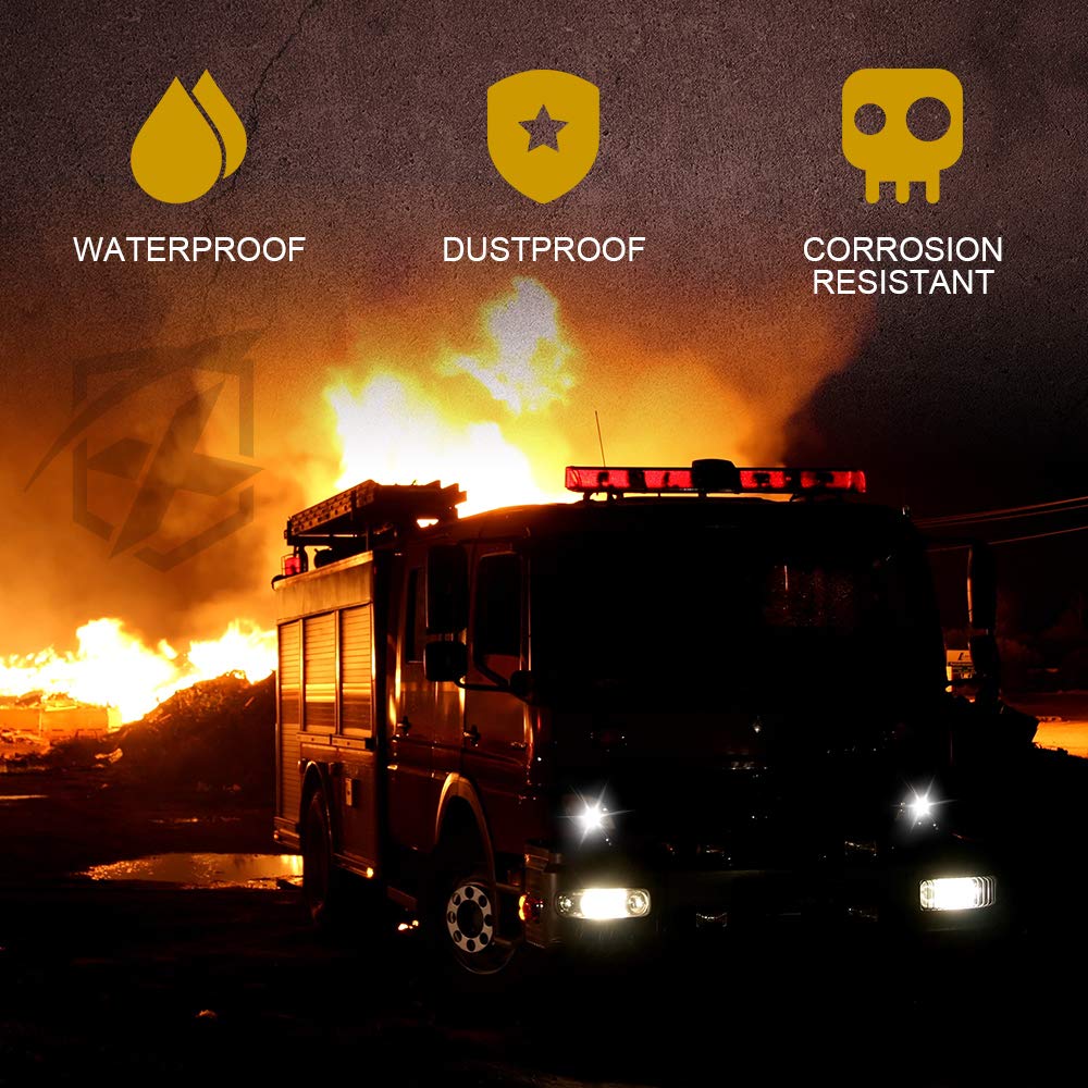 Xprite White LED Hideaway Emergency Strobe Lights Kit, 20 Flashing ...