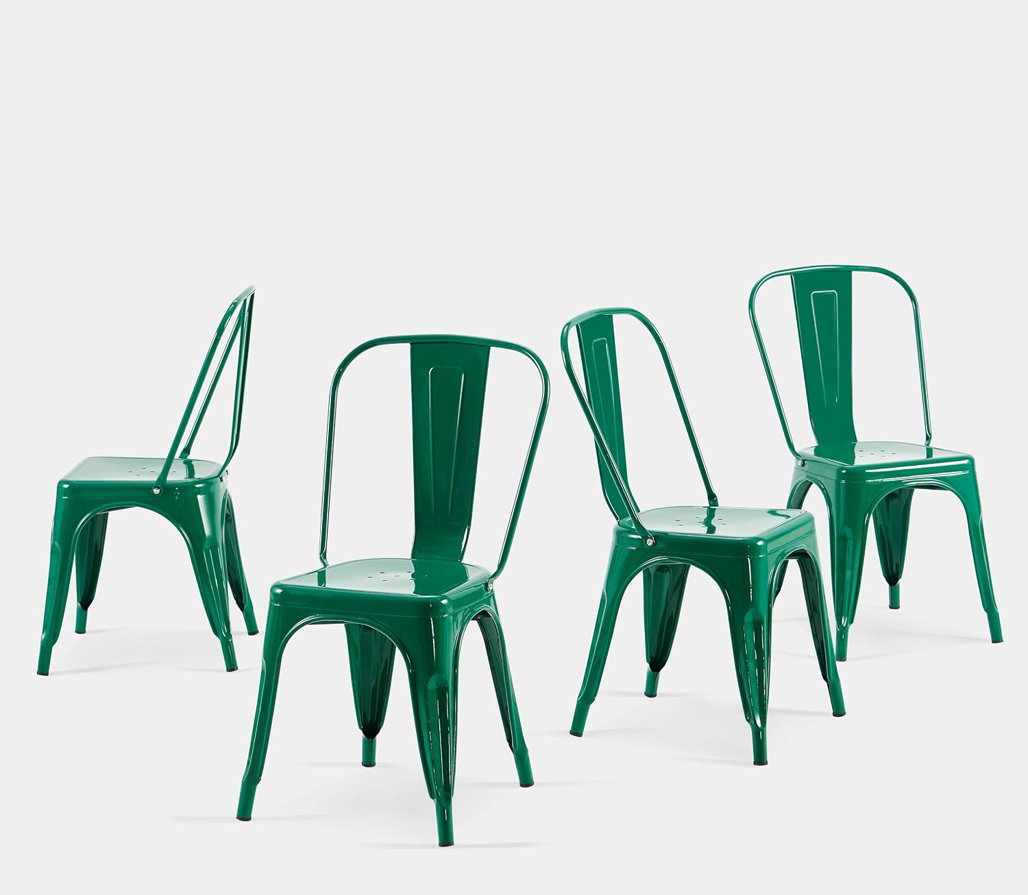 Amazon.com - SOLEGGIATA Metal Dining Chairs Set of 4 Industrial ...