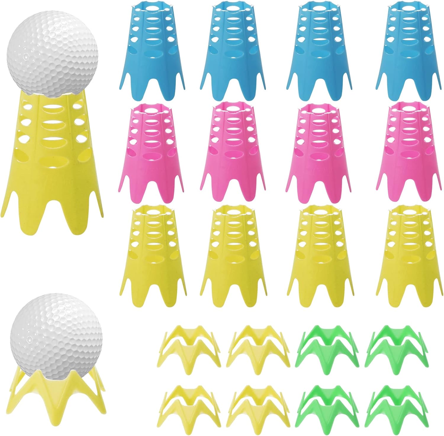LUTER 20pcs Plastic Golf Tees, Plastic Golf Simulator Tees Training ...